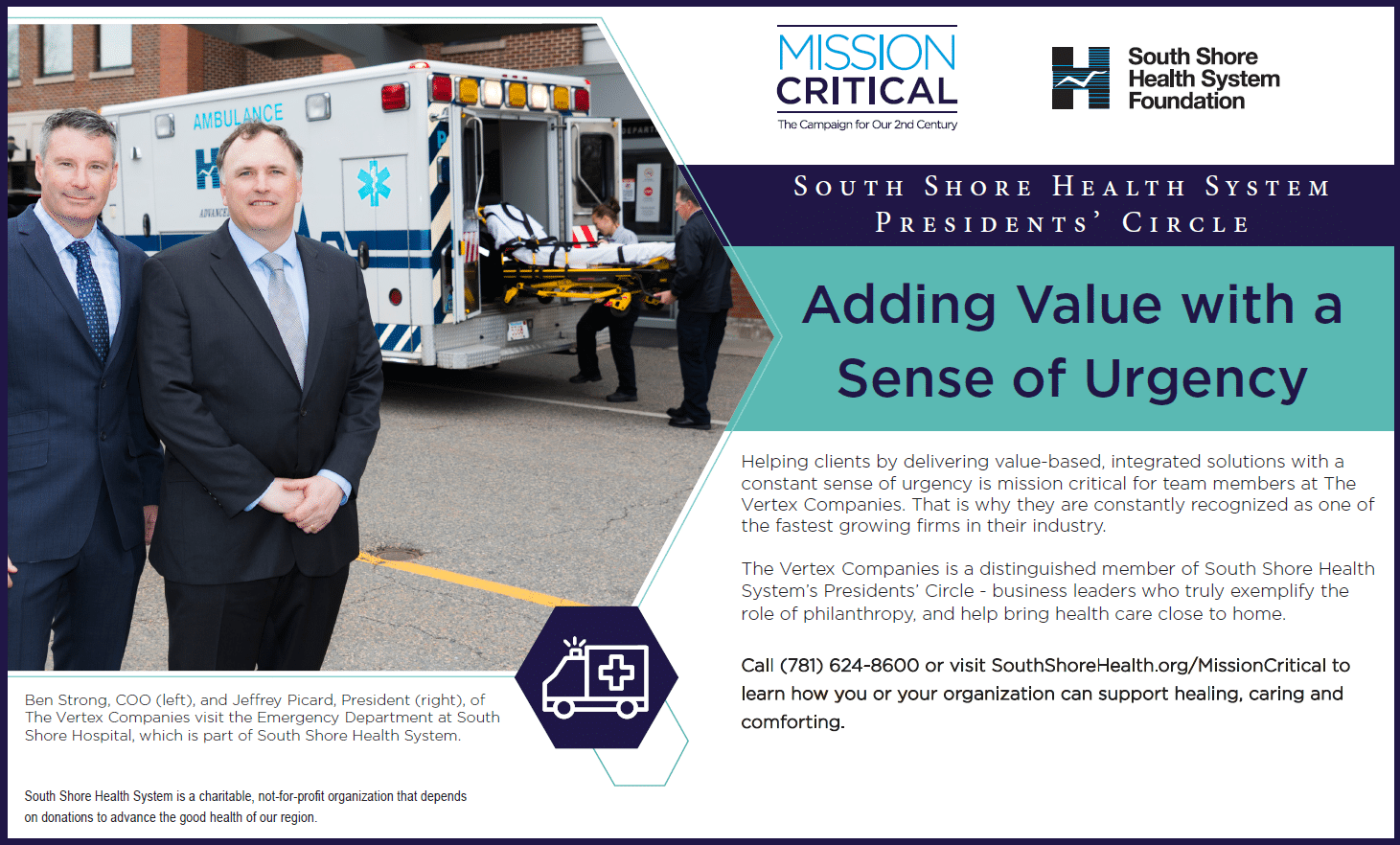 VERTEX is Proud to Support South Shore Health System | VERTEX